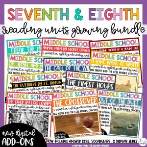 Middle School Reading ELA CCSS Standards with Engaging Novels and the ...