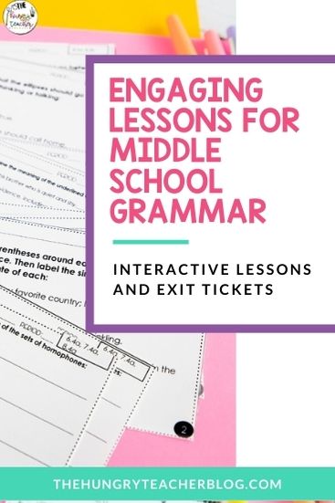 Engaging Lessons for Middle School Grammar - The Hungry Teacher