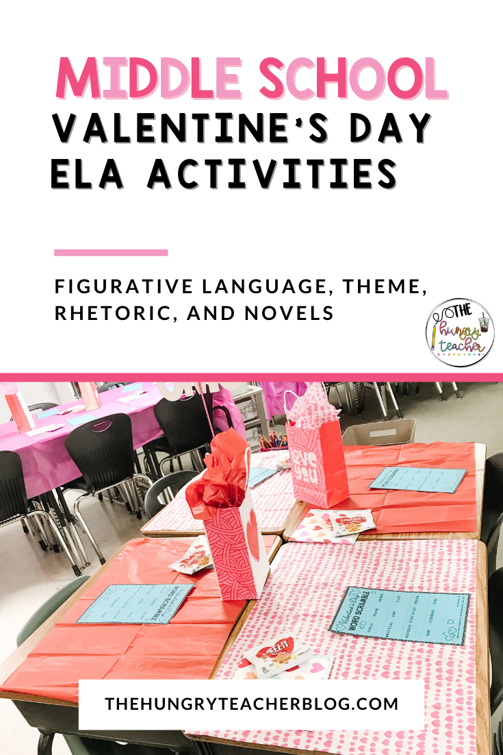 Middle School ELA Valentine's Day Activities - The Hungry Teacher