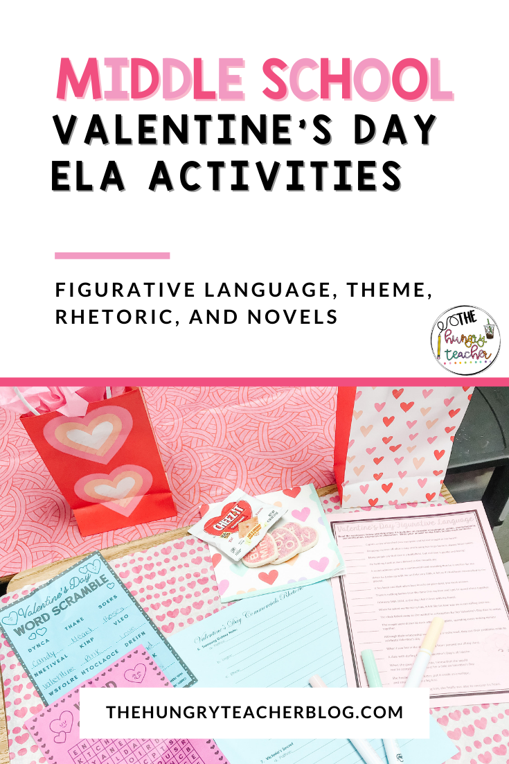 Middle School ELA Valentine's Day Activities - The Hungry Teacher