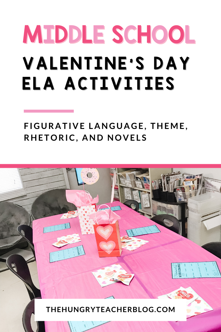 Middle School ELA Valentine's Day Activities - The Hungry Teacher