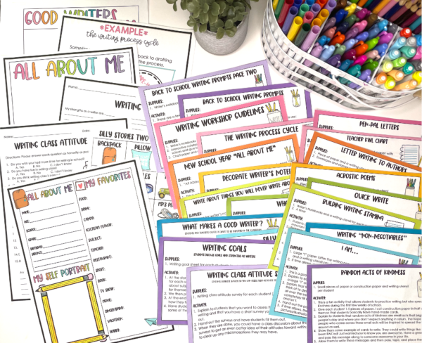 Reading and Writing Activities for Back to School in Middle School ELA ...