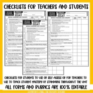 Editable Middle School Literary Analysis Essay Rubrics for 6th 7th and ...