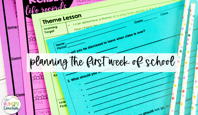 Free First Week of School Lessons for ELA - The Hungry Teacher