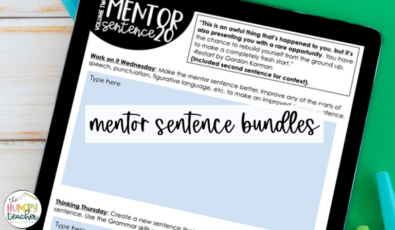 5 Steps to Using Mentor Sentences to Teach Grammar - The Hungry Teacher